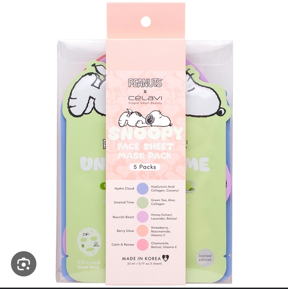 Peanuts | Skincare | Peanuts Snoopy Face Sheet Mask Pack Green Pink ...